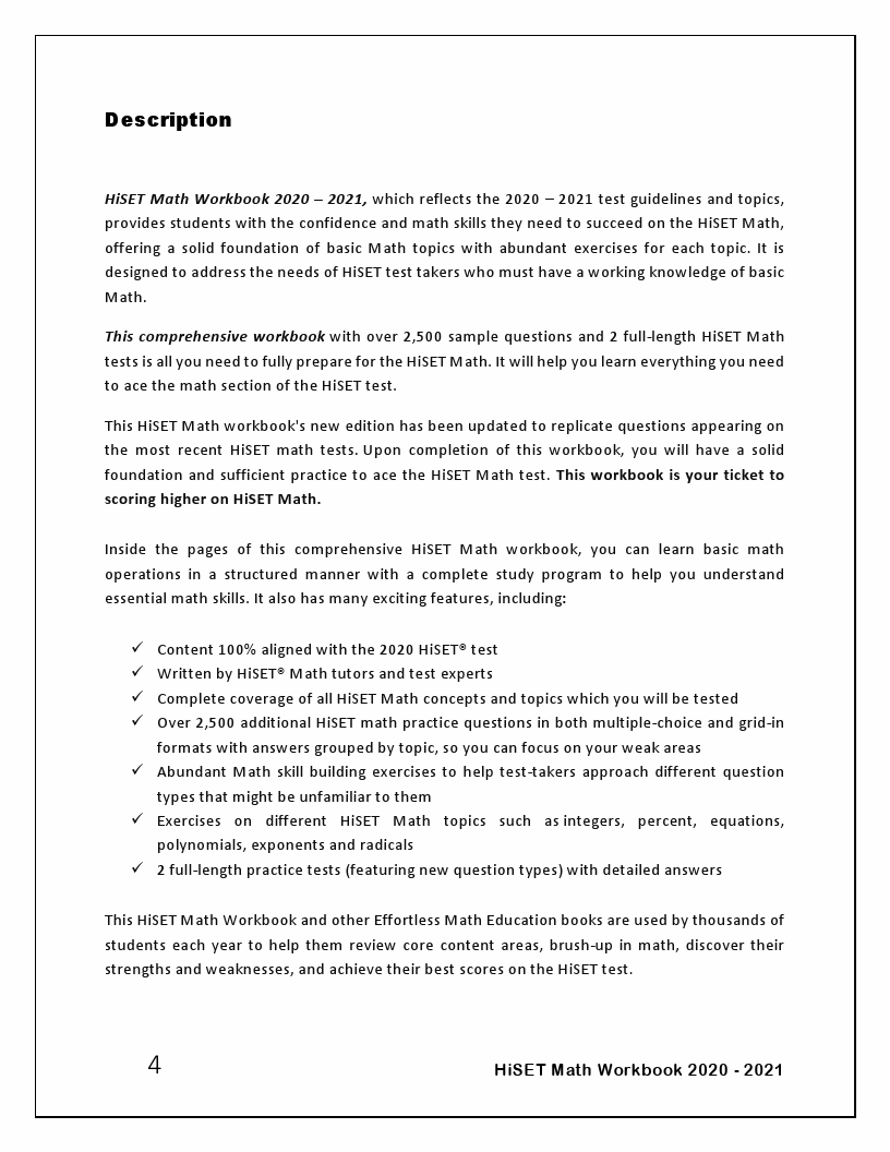 HiSET Math Workbook 2020 – 2021: The Most Comprehensive Review for the ...