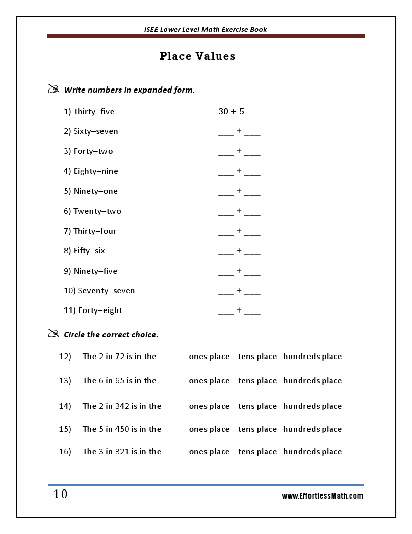 ISEE Lower Level Math Exercise Book: Student Workbook and Two Realistic ...