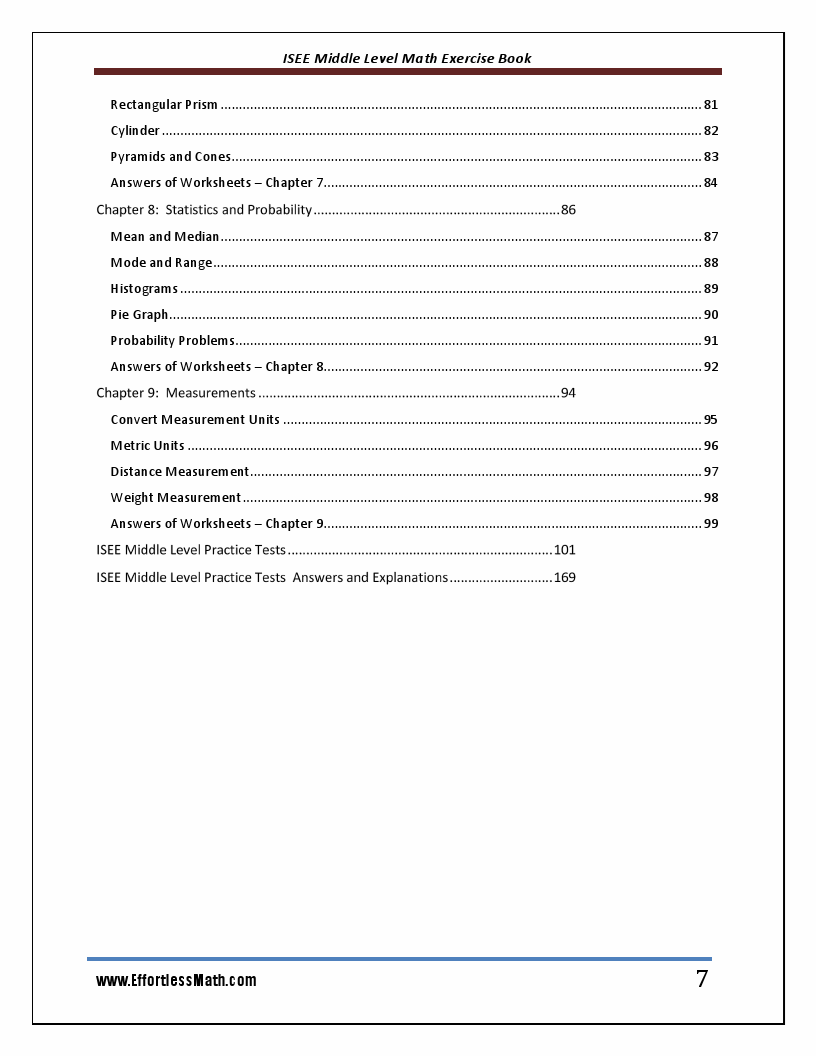 ISEE Middle Level Math Exercise Book: Student Workbook and Two ...