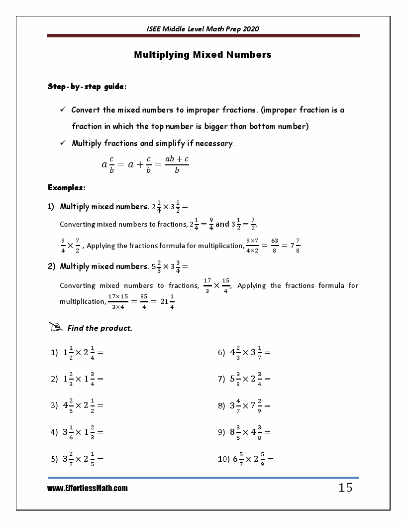 ISEE Middle Level Math Prep 2020: A Comprehensive Review and Step-By ...