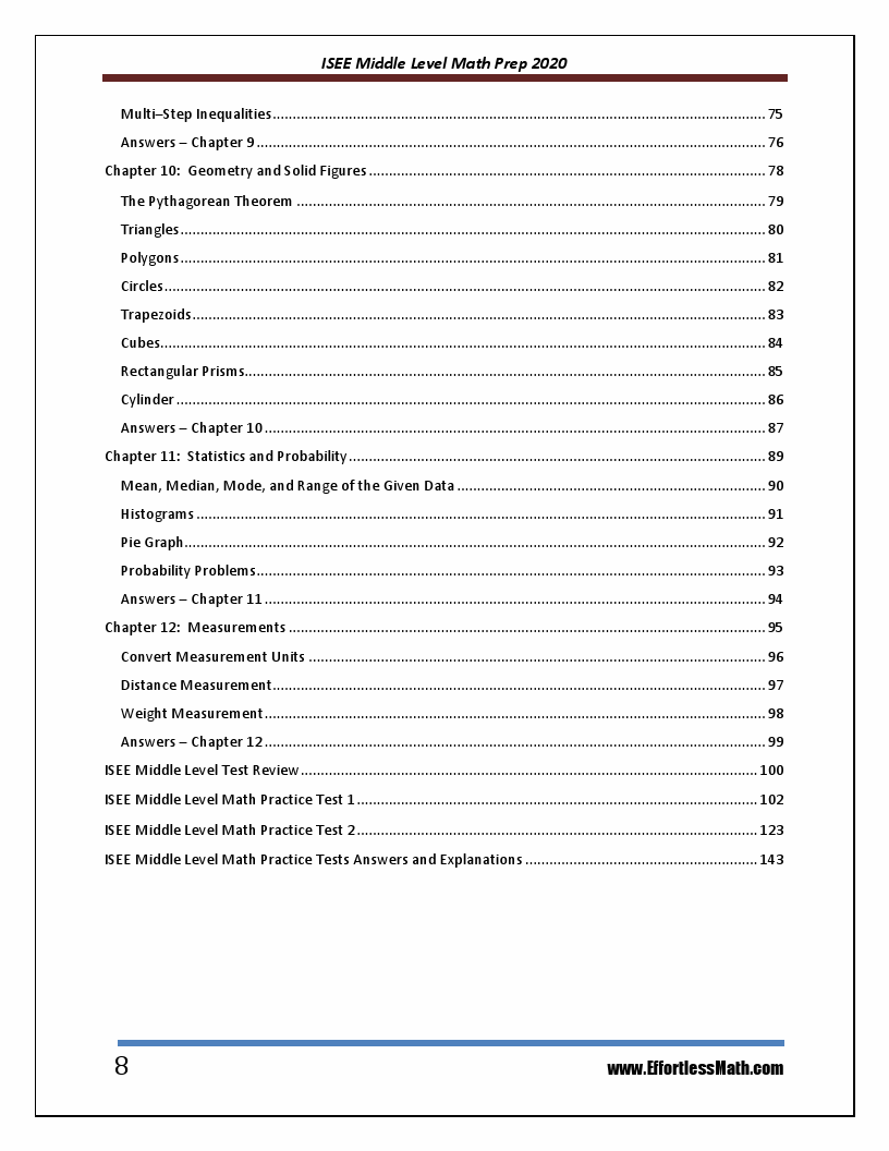 ISEE Middle Level Math Prep 2020: A Comprehensive Review and Step-By ...