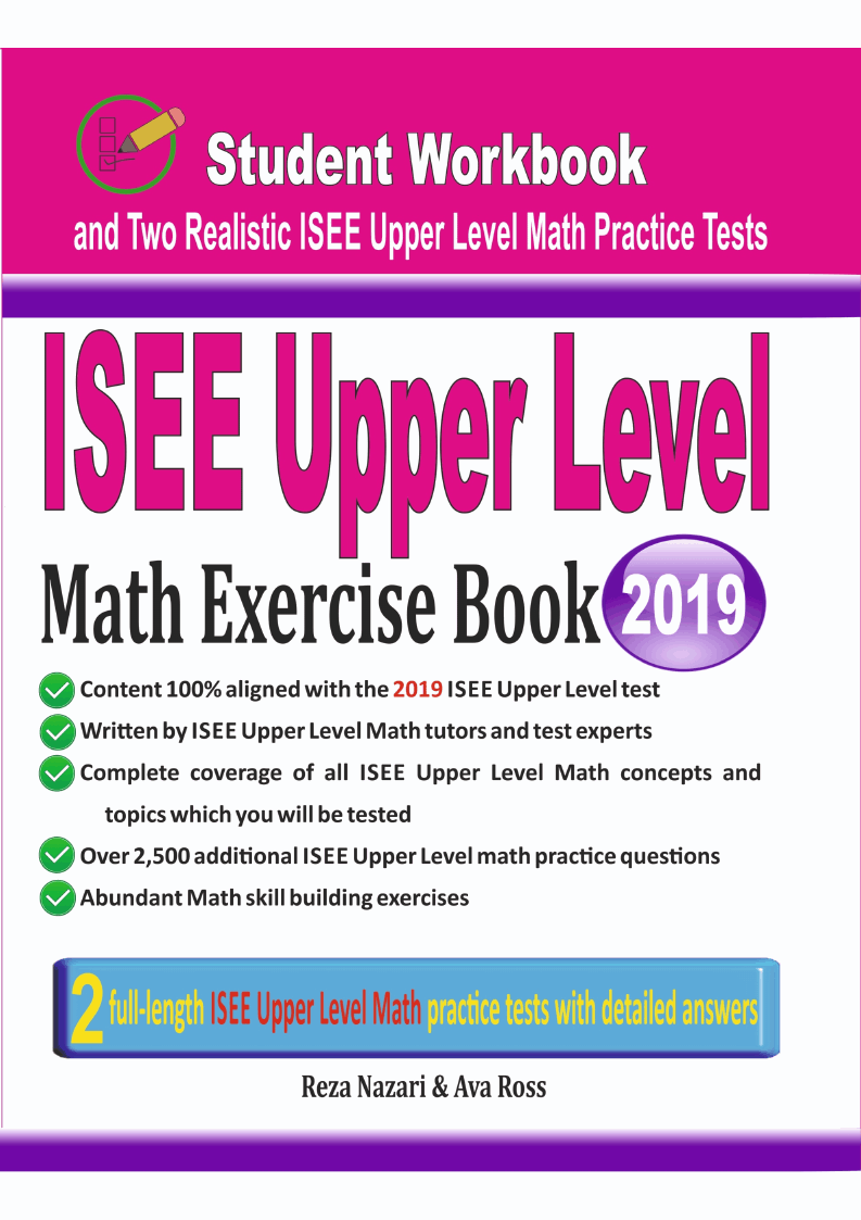 ISEE Upper Level Math Exercise Book: Student Workbook and Two Realistic ...