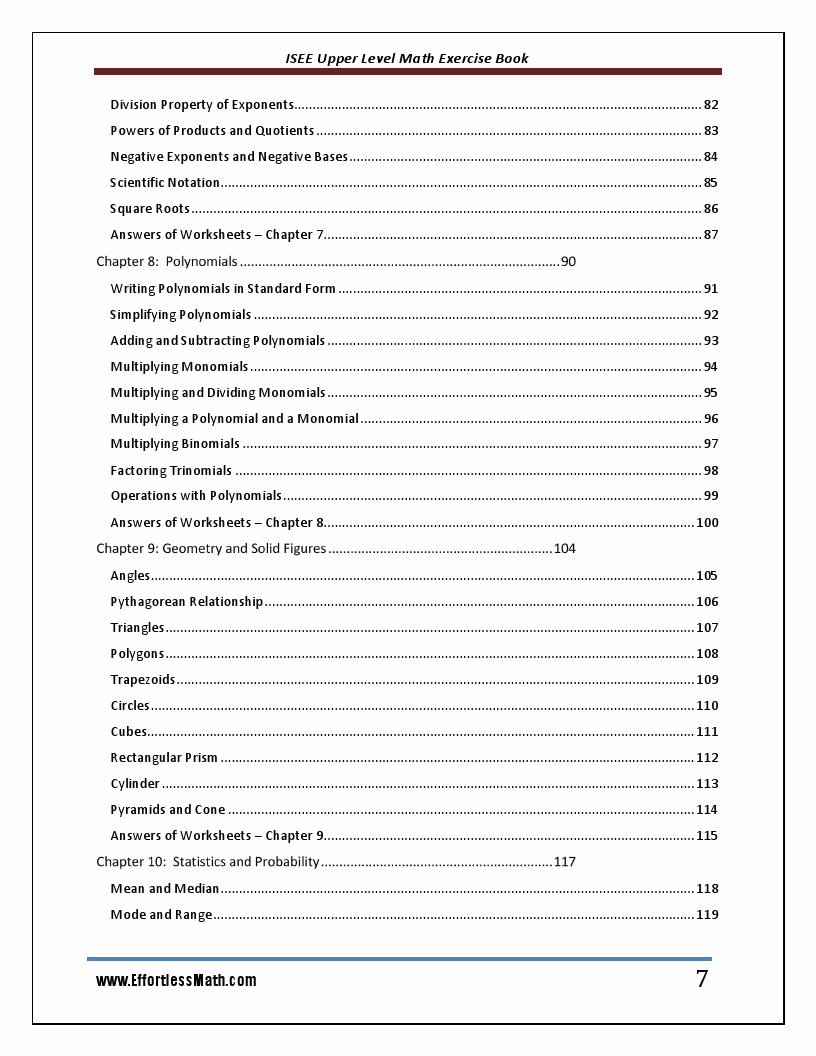 ISEE Upper Level Math Exercise Book: Student Workbook and Two Realistic ...