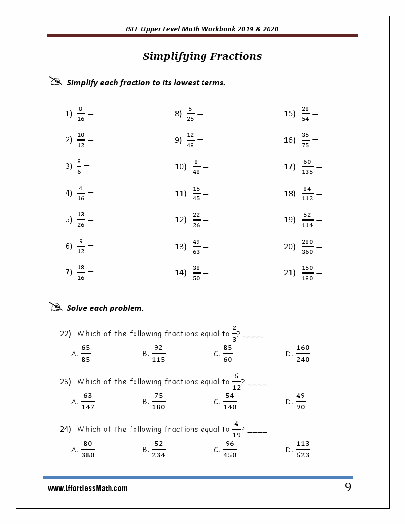 ISEE Upper Level Math Workbook 2019 & 2020: Extra Practice for an ...