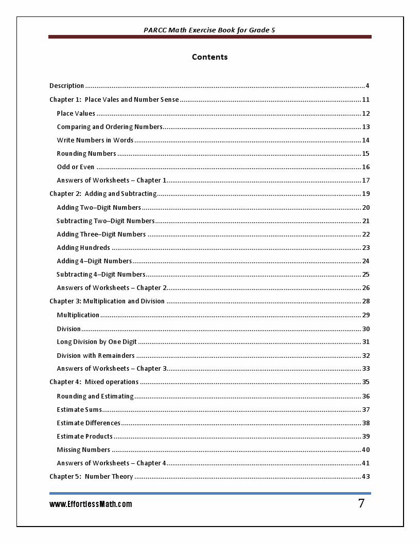 PARCC Math Exercise Book for Grade 5: Student Workbook and Two ...