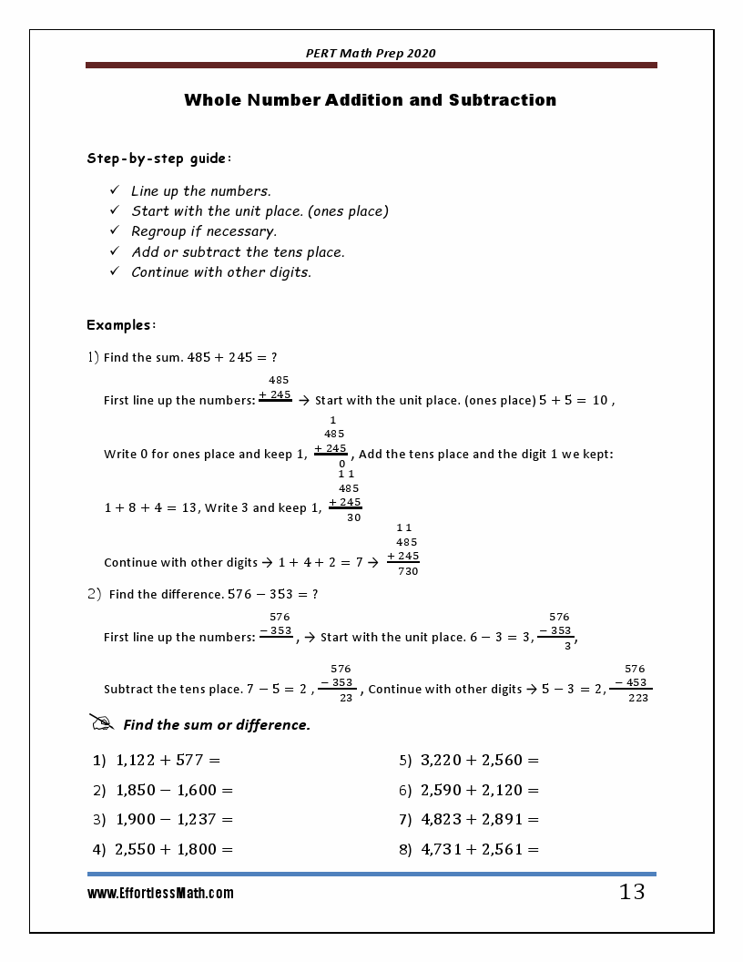 PERT Math Prep 2020: A Comprehensive Review and Step-By-Step Guide to ...