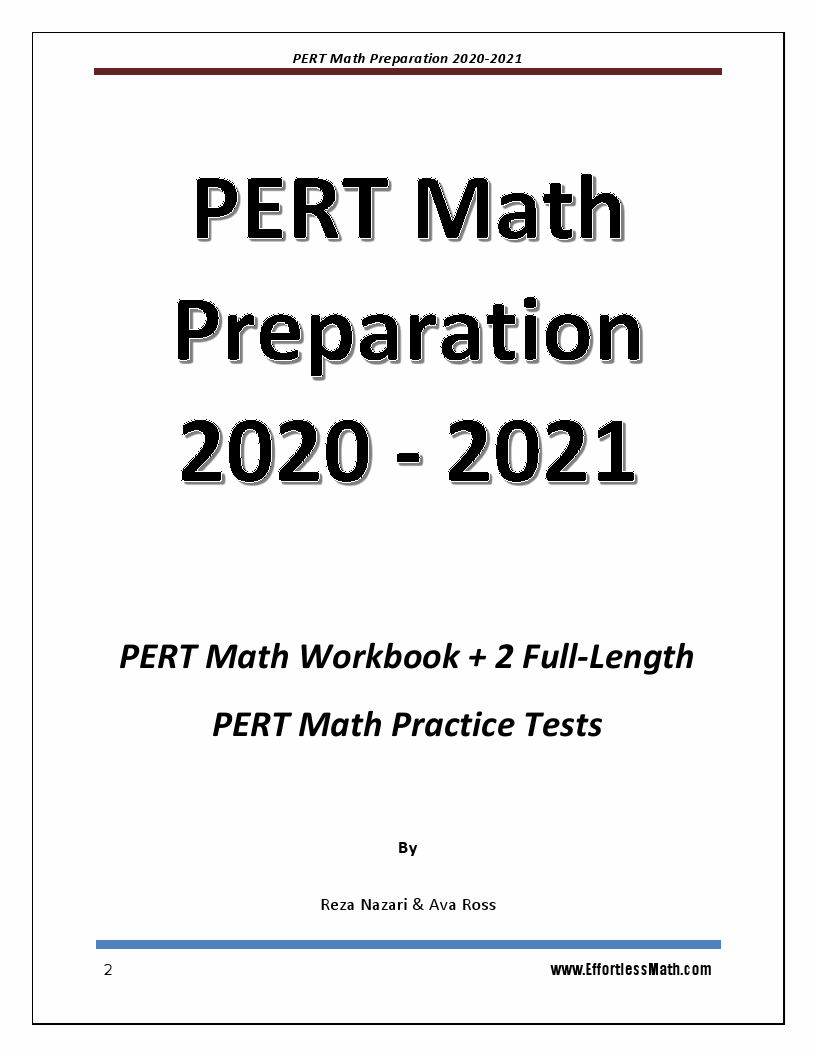 PERT Math Preparation 2020 – 2021: PERT Math Preparation 2020 – 2021 ...