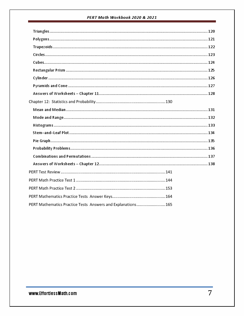 PERT Math Workbook 2020 & 2021: Extra Practice for an Excellent Score ...