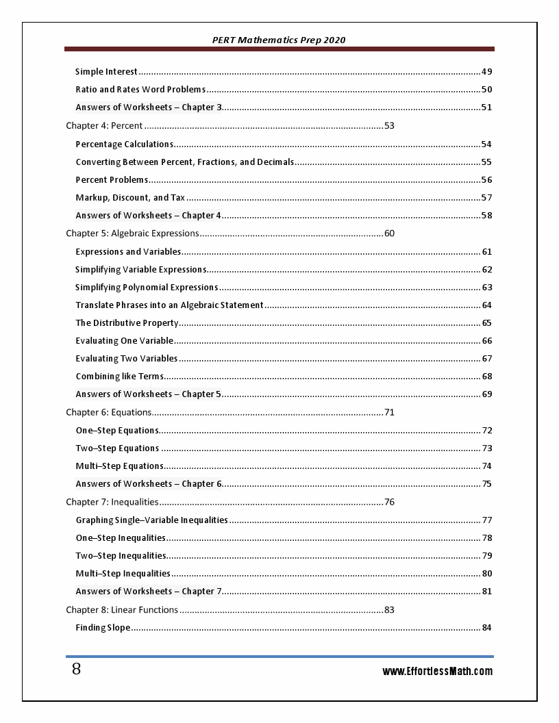 PERT Mathematics Prep 2020: A Comprehensive Review and Ultimate Guide ...