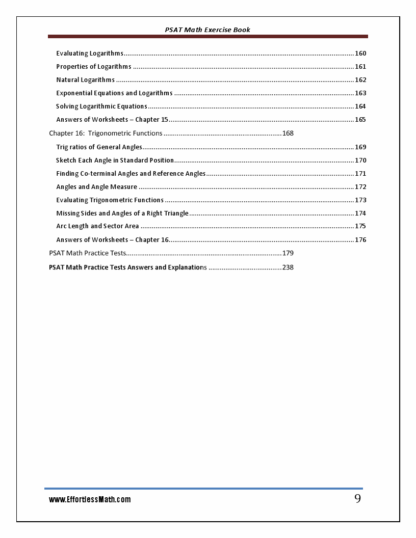 PSAT Math Exercise Book: Student Workbook and Two Realistic PSAT Math ...