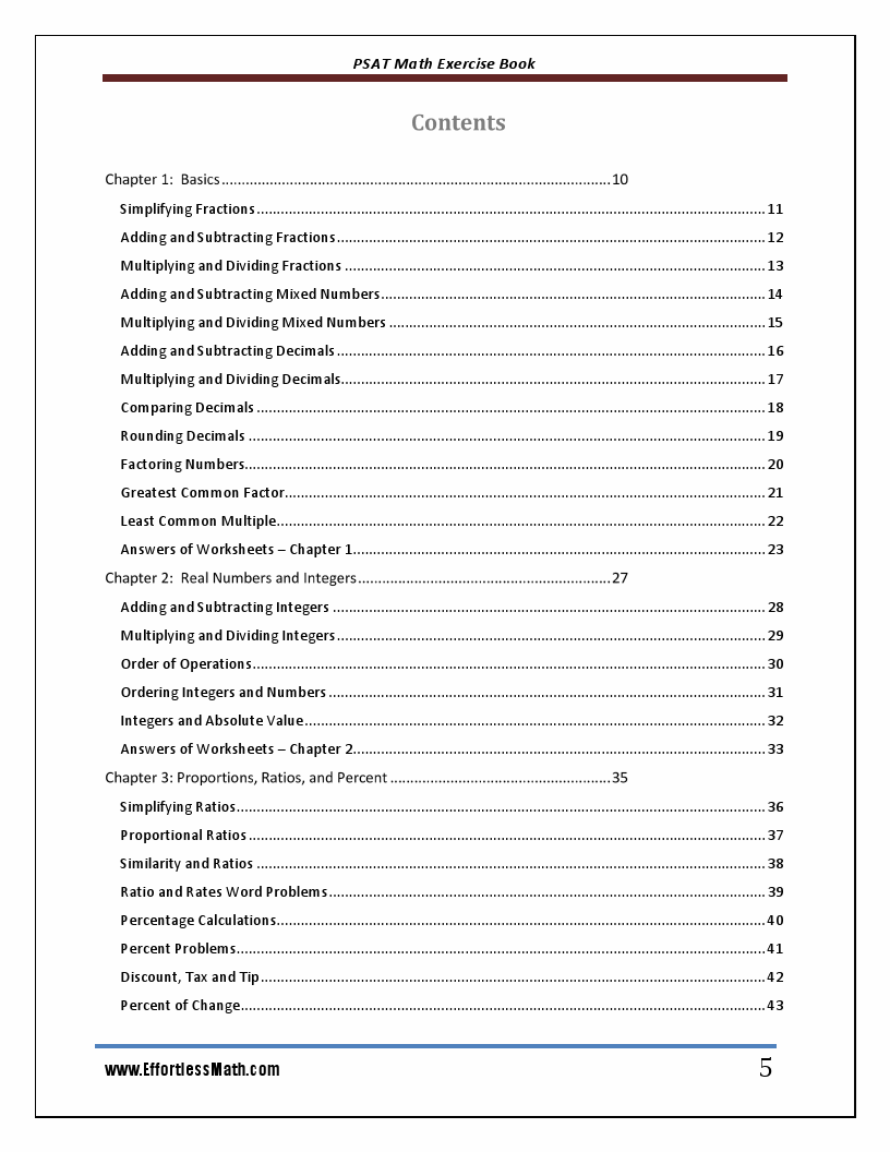 PSAT Math Exercise Book: Student Workbook and Two Realistic PSAT Math ...