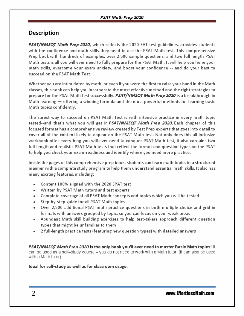 PSAT / NMSQT Math Prep 2020: A Comprehensive Review and Step-By-Step ...