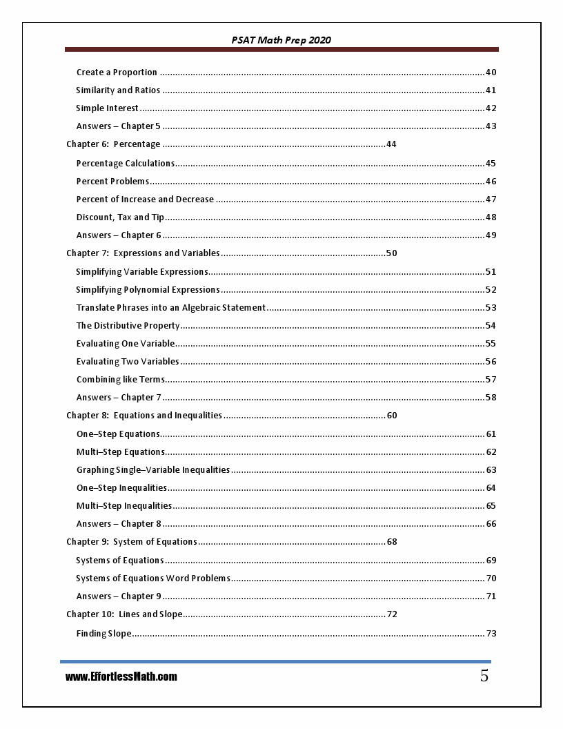 PSAT / NMSQT Math Prep 2020: A Comprehensive Review and Step-By-Step ...