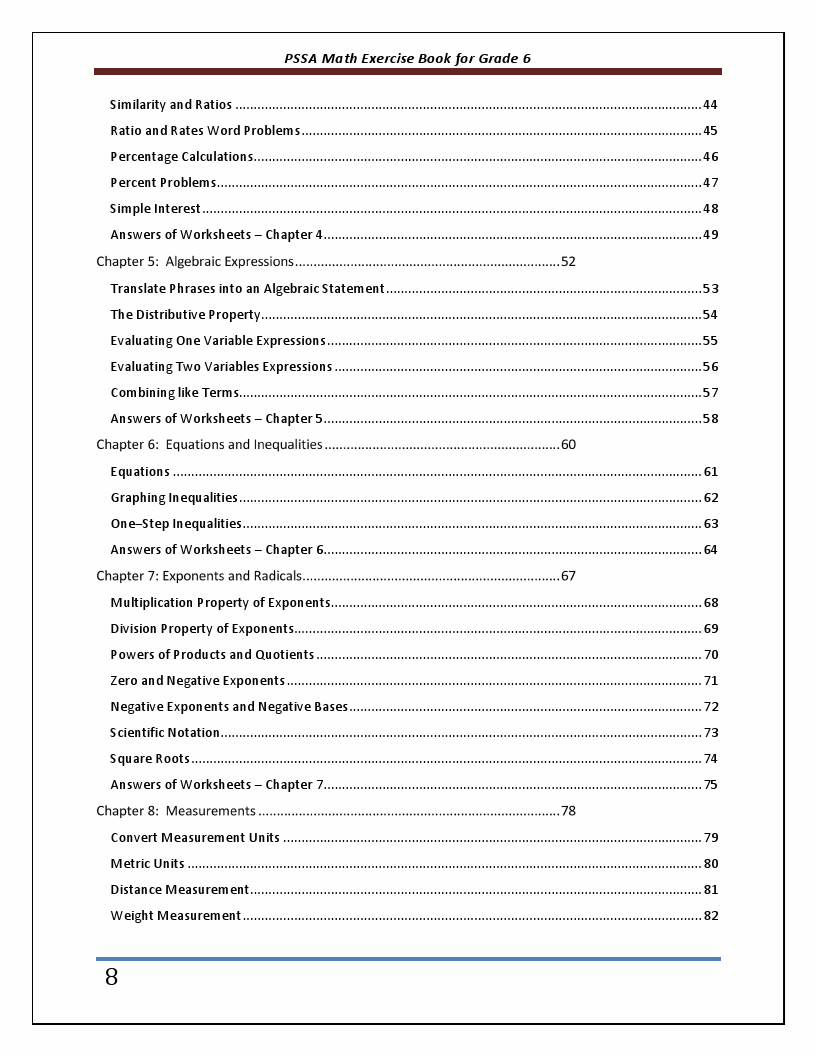 PSSA Math Exercise Book for Grade 6: Student Workbook and Two Realistic ...