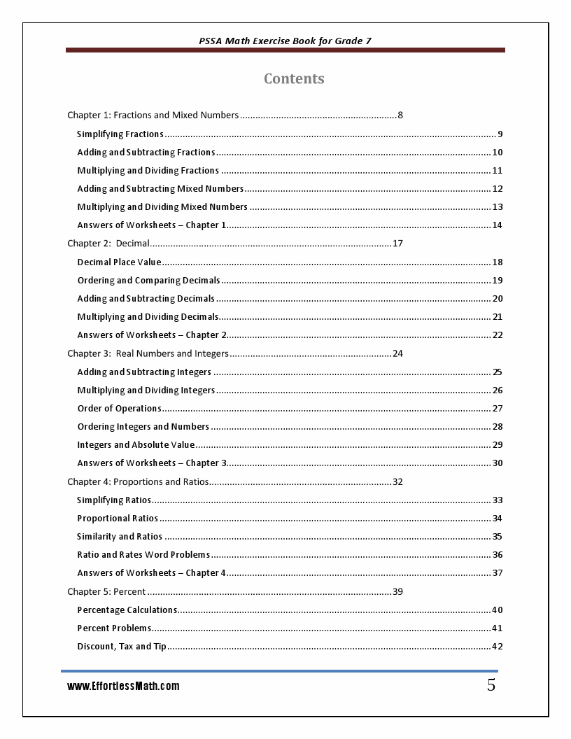 PSSA Math Exercise Book for Grade 7: Student Workbook and Two Realistic ...