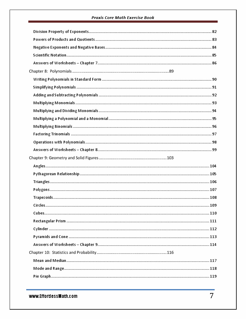 Praxis Core Math Exercise Book: Student Workbook and Two Realistic ...