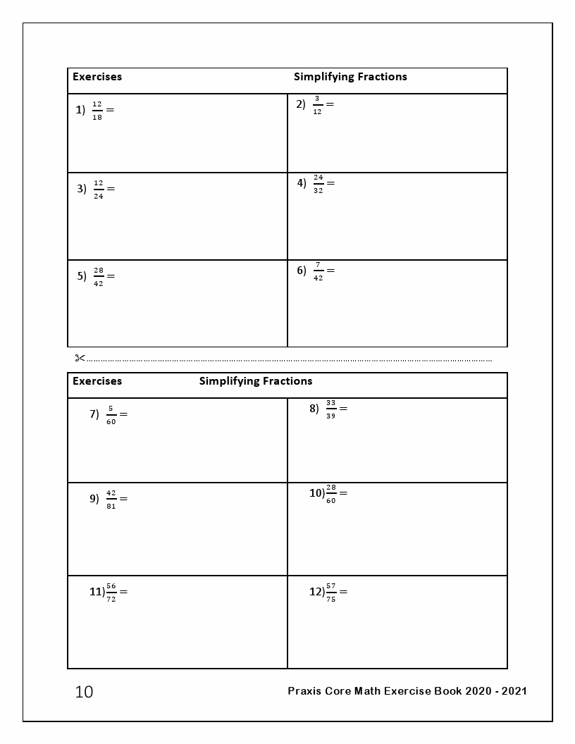 Praxis Core Math Exercise Book 2020-2021: Student Workbook and Two Full ...