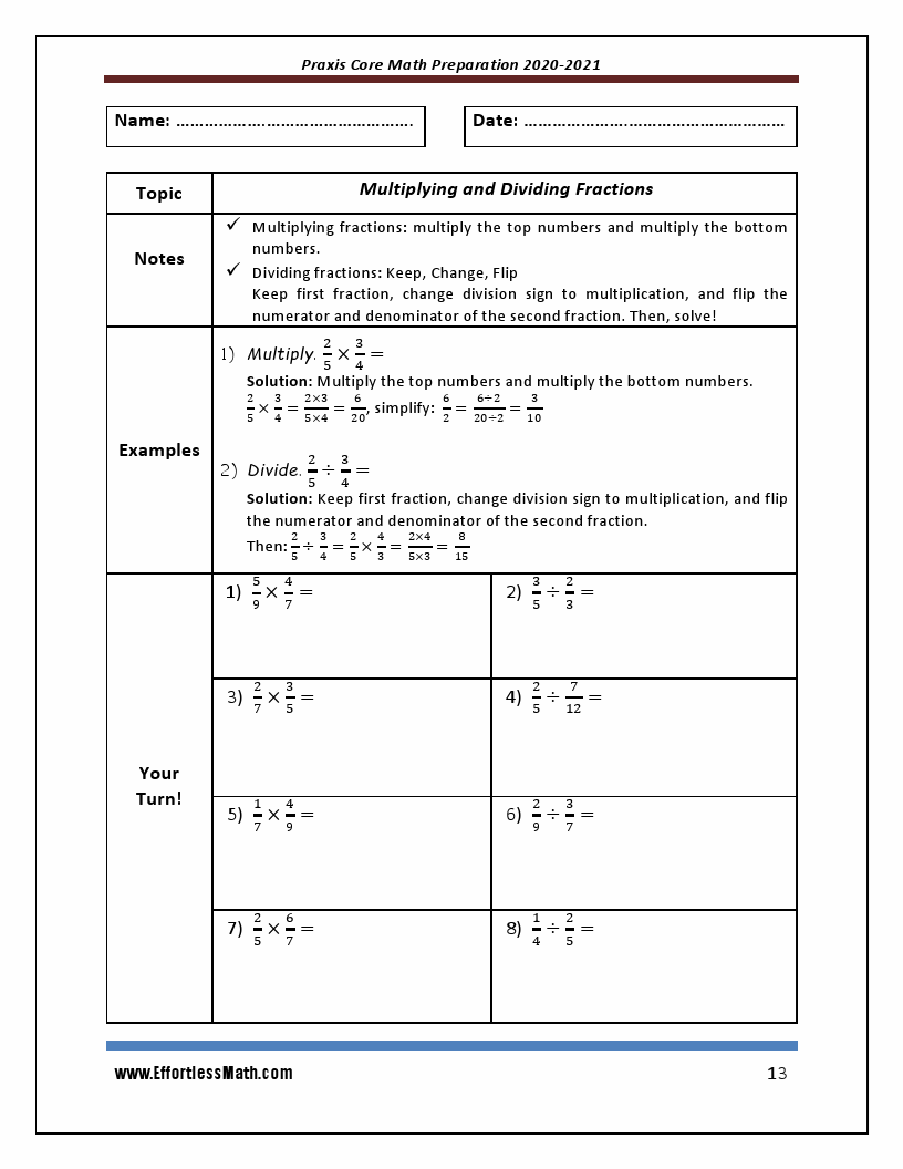 Praxis Core Math Preparation 2020 – 2021: Praxis Core Math Workbook + 2 ...