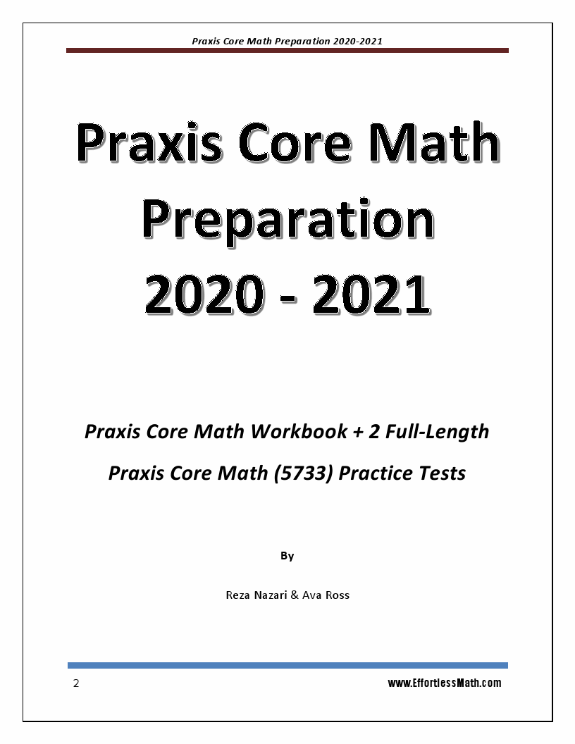 Praxis Core Math Preparation 2020 – 2021: Praxis Core Math Workbook + 2 ...