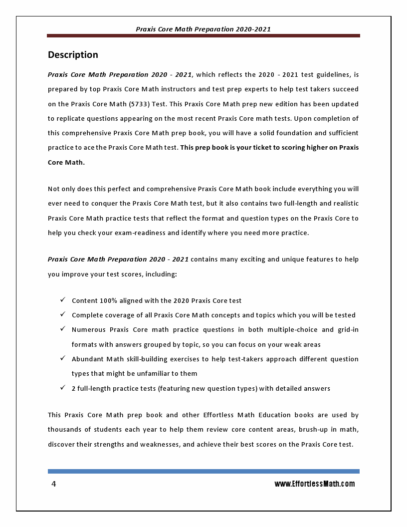 Praxis Core Math Preparation 2020 – 2021: Praxis Core Math Workbook + 2 ...