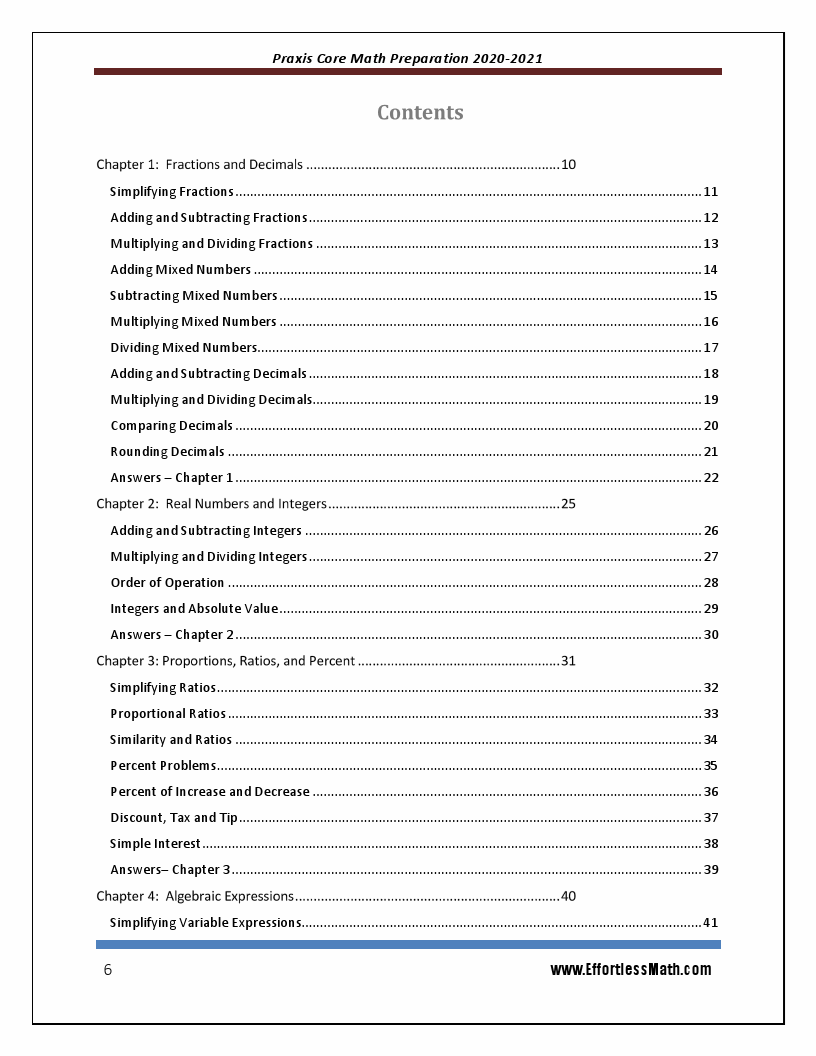 Praxis Core Math Preparation 2020 – 2021: Praxis Core Math Workbook + 2 ...