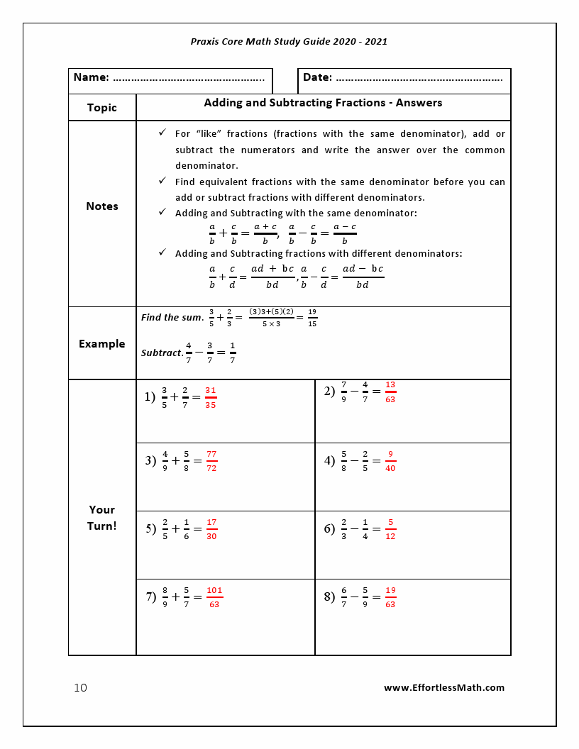 Praxis Core Math Study Guide 2020 – 2021: A Comprehensive Review and ...