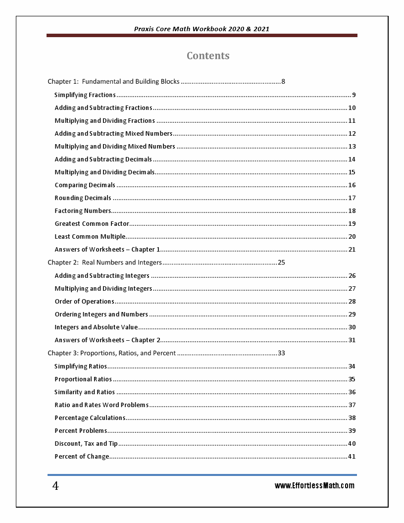 Praxis Core Math Workbook 2020 & 2021: Extra Practice for an Excellent ...