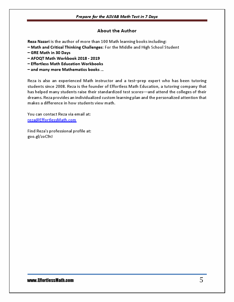 Prepare for the AFOQT Math Test in 7 Days: A Quick Study Guide with Two ...