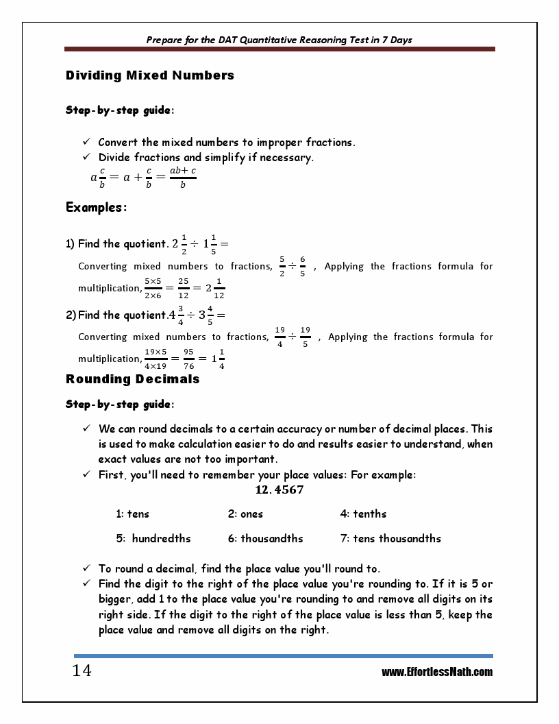 Prepare for the DAT Quantitative Reasoning Test in 7 Days: A Quick ...