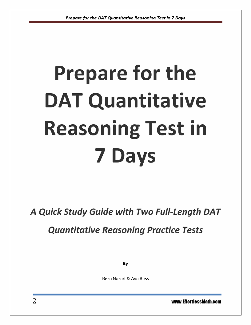 Prepare for the DAT Quantitative Reasoning Test in 7 Days: A Quick ...