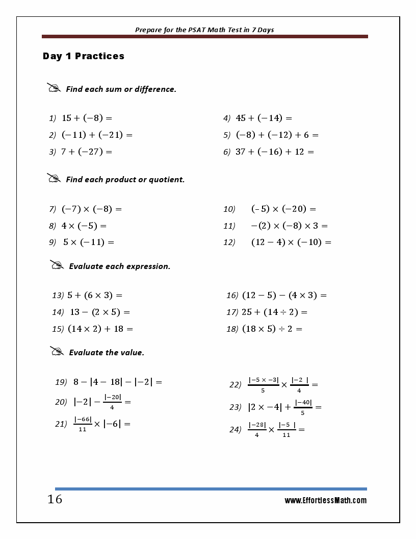 Prepare for the PSAT / NMSQT Math Test in 7 Days: A Quick Study Guide ...