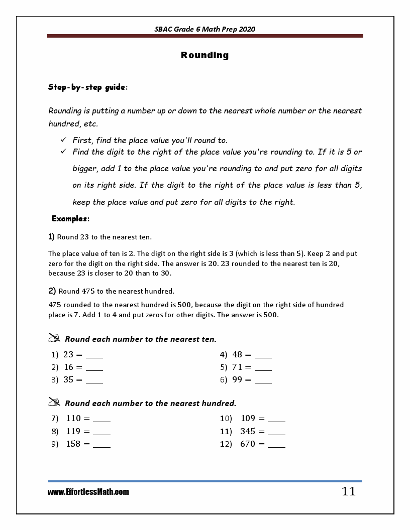 SBAC Grade 6 Math Prep 2020: A Comprehensive Review and Step-By-Step ... SBAC Grade 6 Math Prep 2020: A Comprehensive Review and Step-By-Step ...