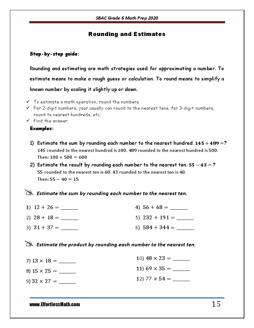 SBAC Grade 6 Math Prep 2020: A Comprehensive Review and Step-By-Step ... SBAC Grade 6 Math Prep 2020: A Comprehensive Review and Step-By-Step ...