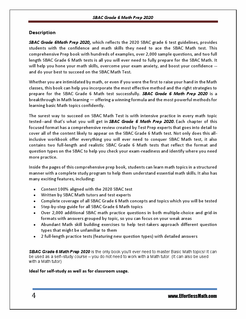 SBAC Grade 6 Math Prep 2020: A Comprehensive Review and Step-By-Step ... SBAC Grade 6 Math Prep 2020: A Comprehensive Review and Step-By-Step ...