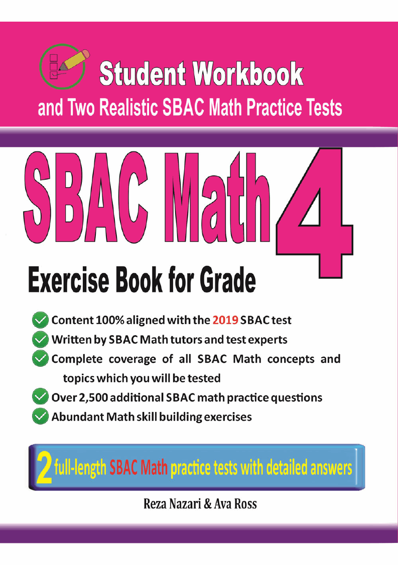 SBAC Math Exercise Book for Grade 4: Student Workbook and Two Realistic ...