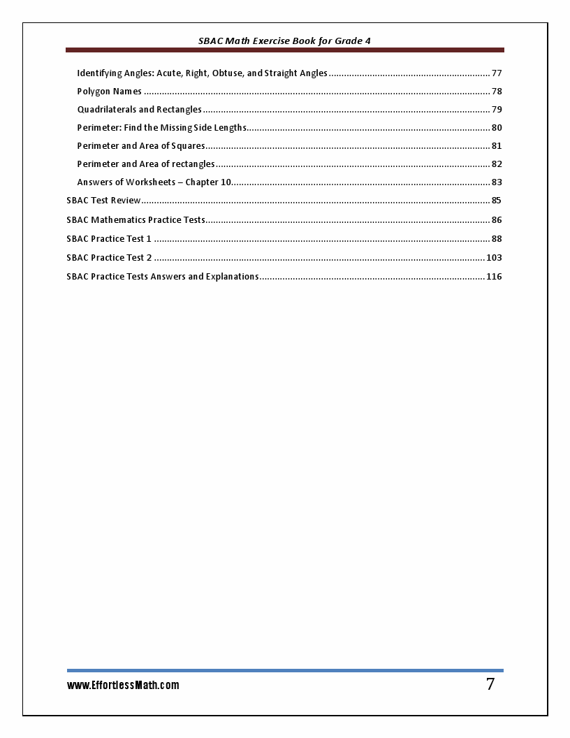 SBAC Math Exercise Book for Grade 4: Student Workbook and Two Realistic ...