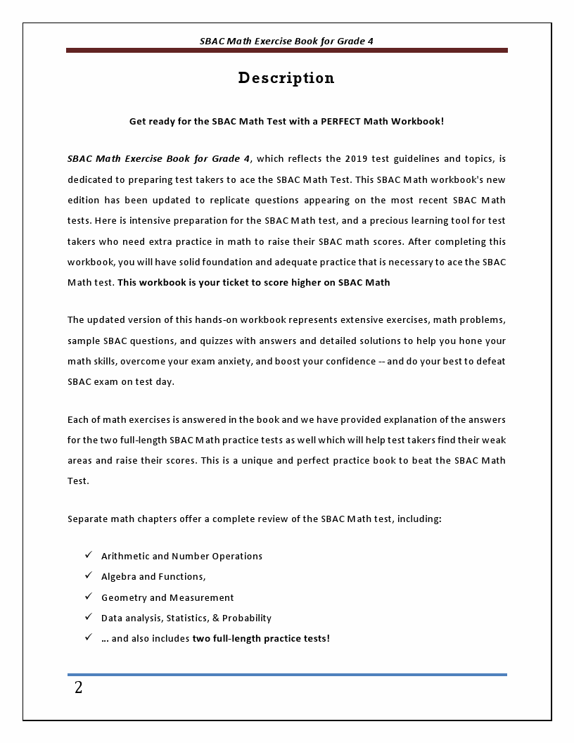 SBAC Math Exercise Book for Grade 4: Student Workbook and Two Realistic ...