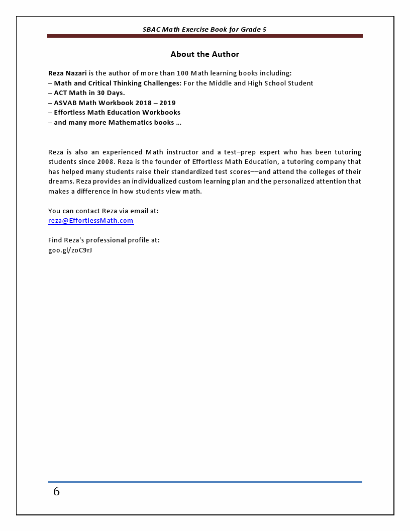 SBAC Math Exercise Book for Grade 5: Student Workbook and Two Realistic ...