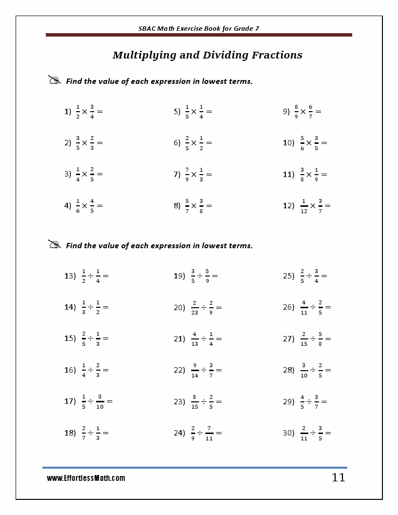 SBAC Math Exercise Book for Grade 7: Student Workbook and Two Realistic ...