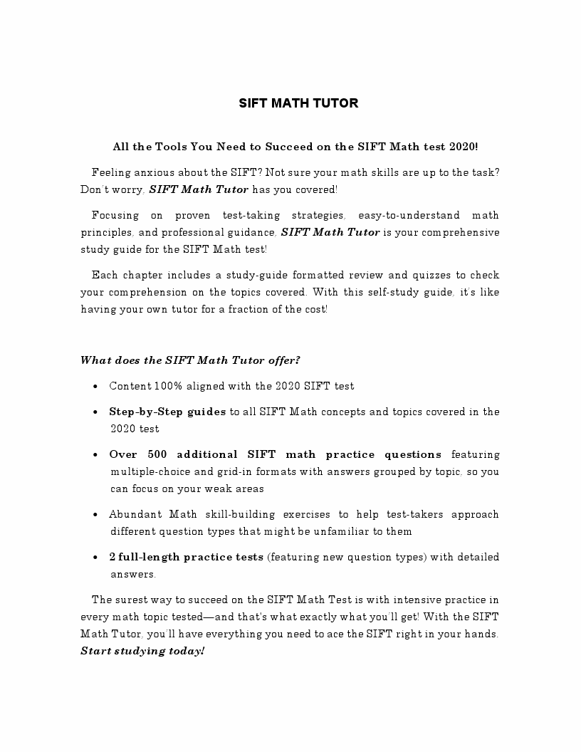 SIFT Math Tutor: Everything You Need to Help Achieve an Excellent Score ...