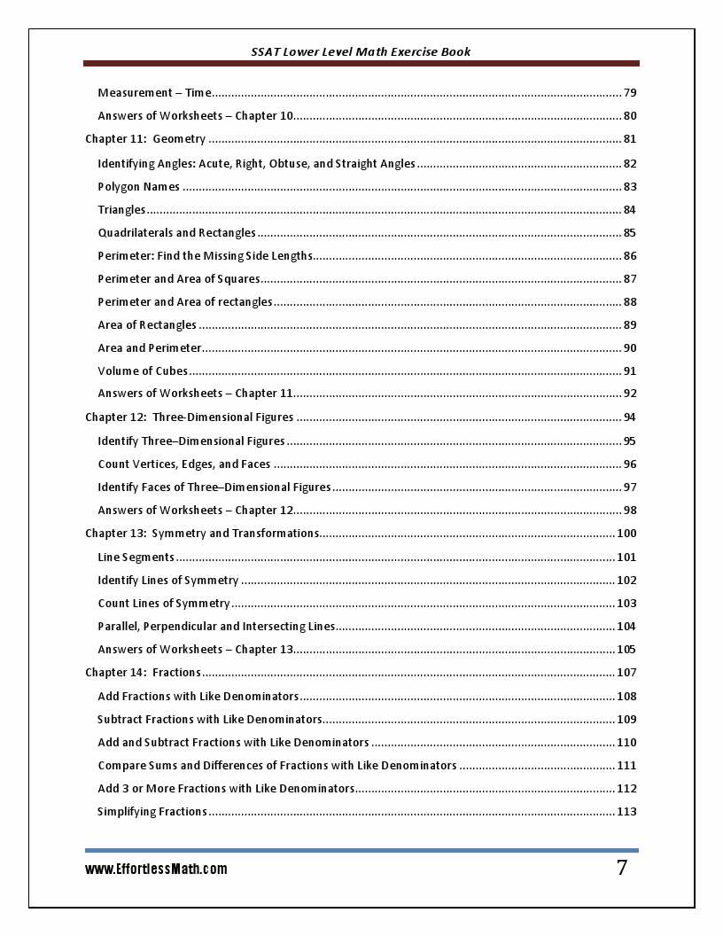SSAT Lower Level Math Exercise Book: Student Workbook and Two Realistic ...