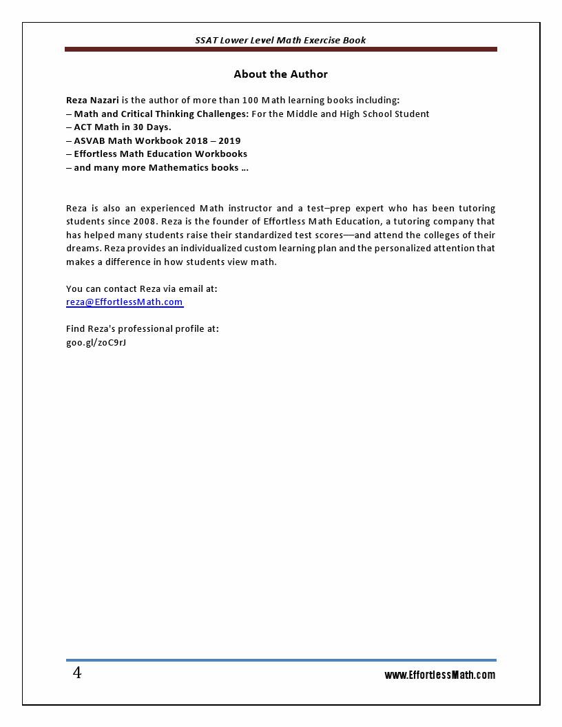 SSAT Lower Level Math Exercise Book: Student Workbook and Two Realistic ...