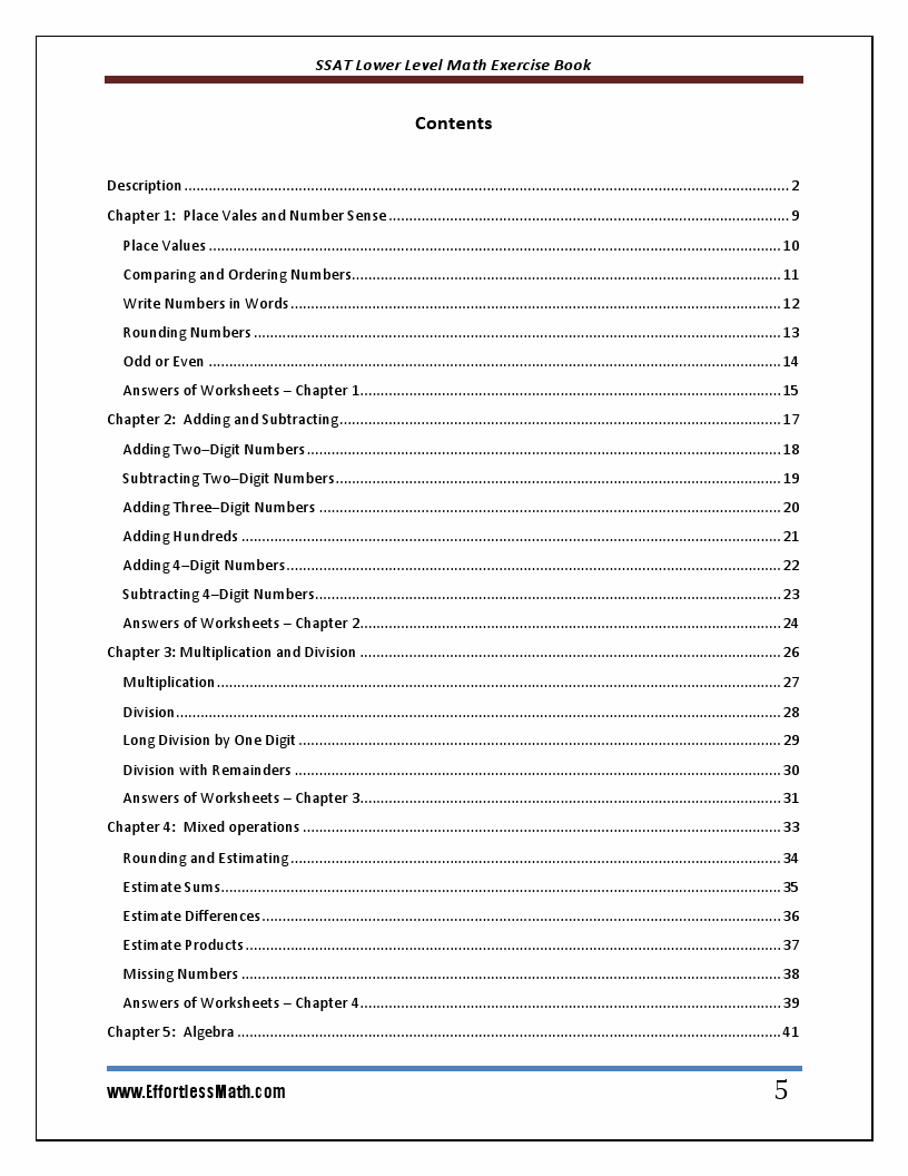 SSAT Lower Level Math Exercise Book: Student Workbook and Two Realistic ...