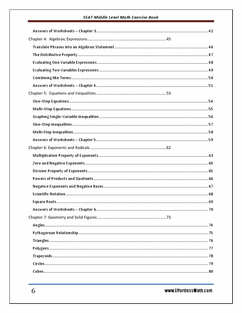 SSAT Middle Level Math Exercise Book: Student Workbook and Two ...