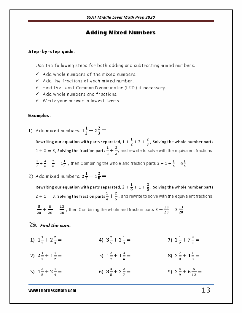 SSAT Middle Level Math Prep 2020: A Comprehensive Review and Step-By ...