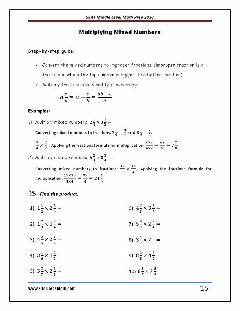 SSAT Middle Level Math Prep 2020: A Comprehensive Review and Step-By ...