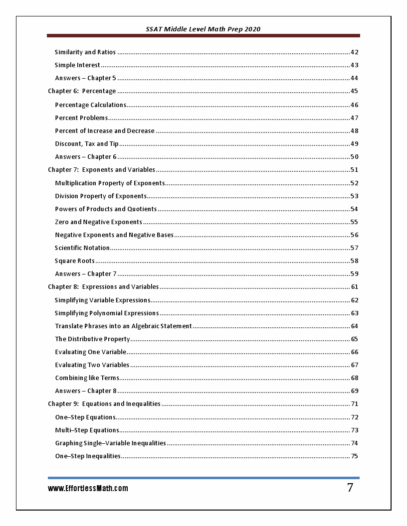 SSAT Middle Level Math Prep 2020: A Comprehensive Review and Step-By ...