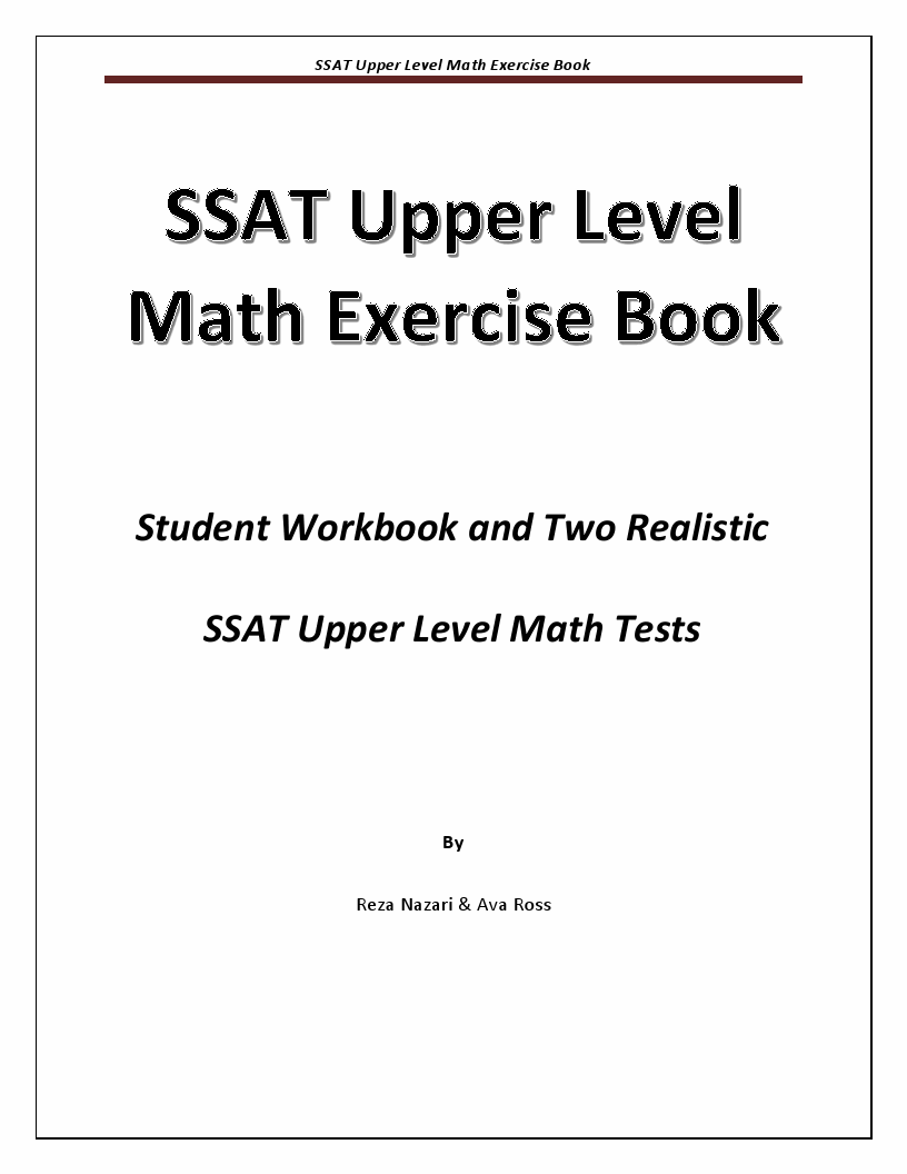 SSAT Upper Level Math Exercise Book: Student Workbook and Two Realistic ...