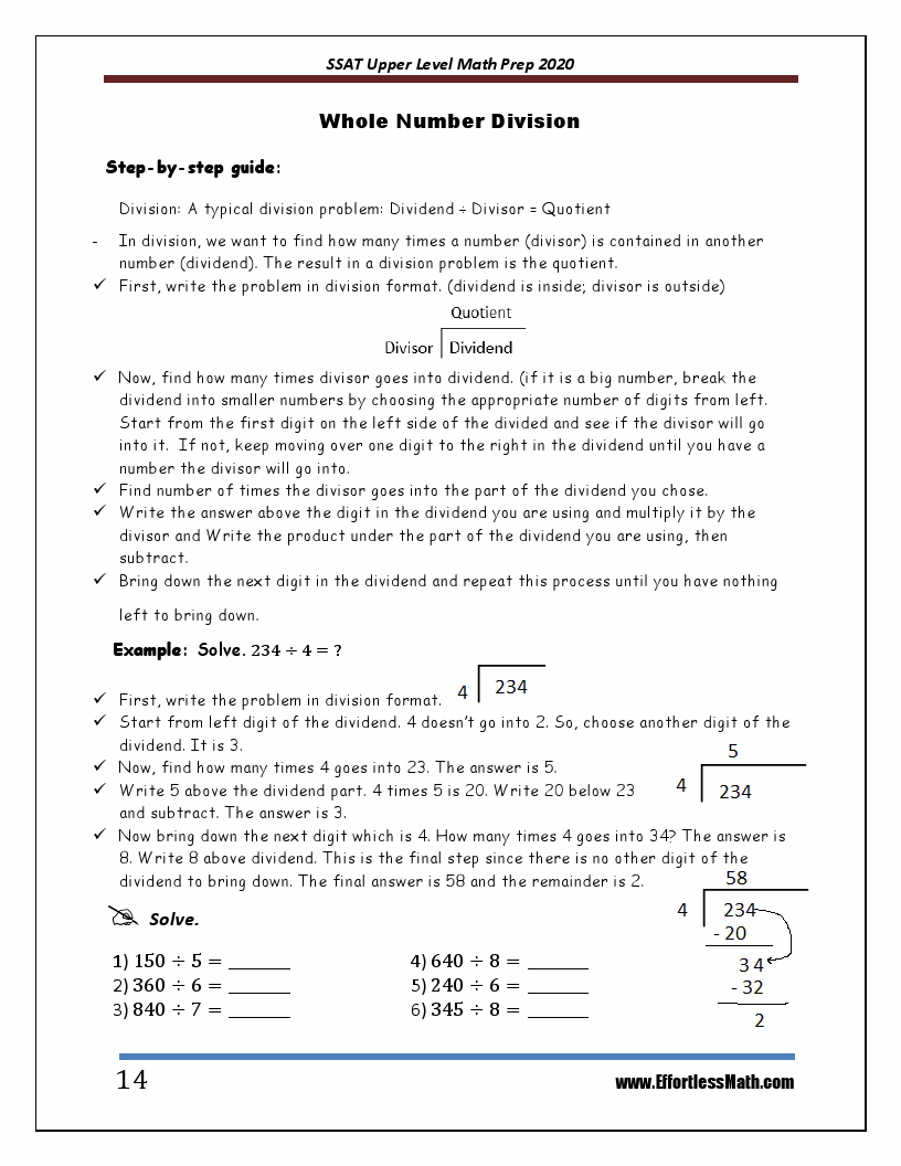 SSAT Upper Level Math Prep 2020: A Comprehensive Review and Step-By ...
