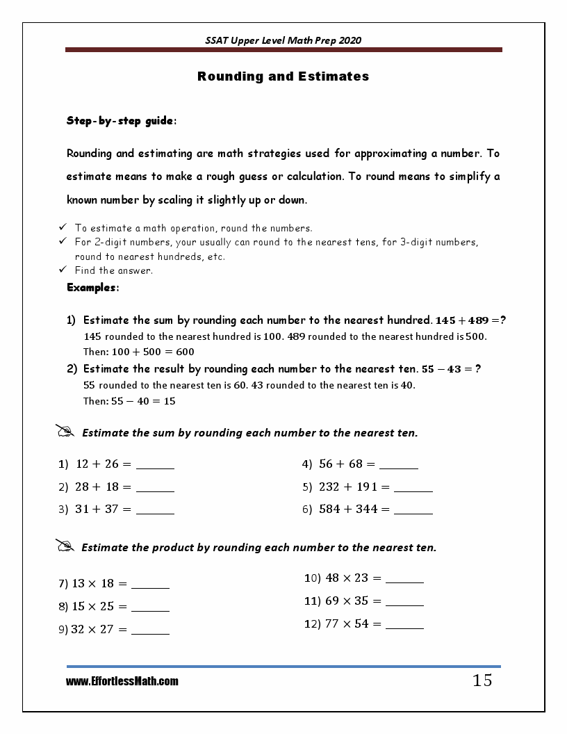 SSAT Upper Level Math Prep 2020: A Comprehensive Review and Step-By ...